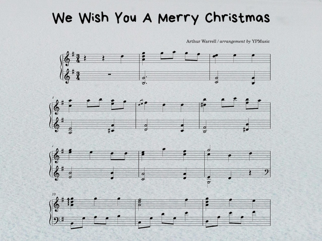 We Wish You a Merry Christmas | Easy Piano Sheet Music, Digital ...