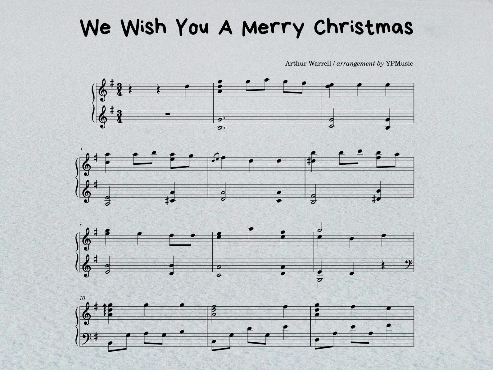 We Wish You a Merry Christmas | Easy Piano Sheet Music, Digital ...