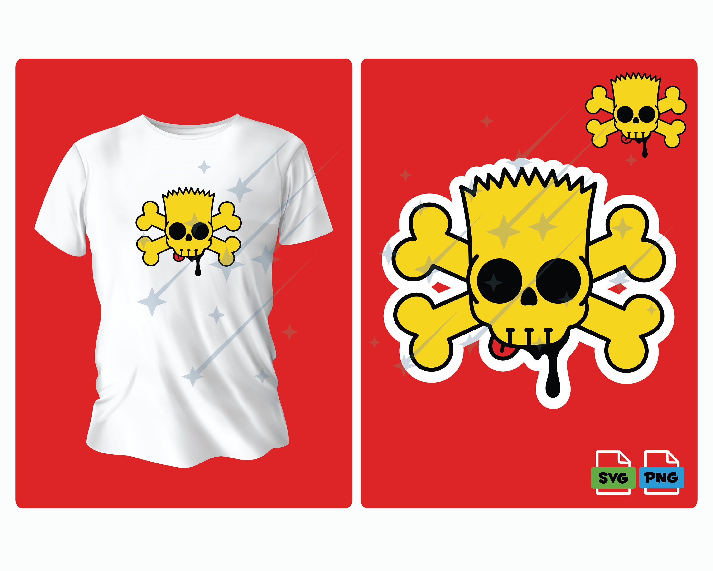 Bart Simpson Skull Design PNG and SVG Files High Resolution Images - Etsy