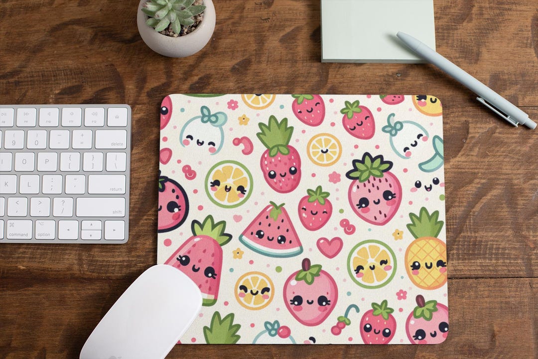 Cute Kawaii Fruit Mouse Mat - Mousepad for Cozy Interior, Cute Room ...
