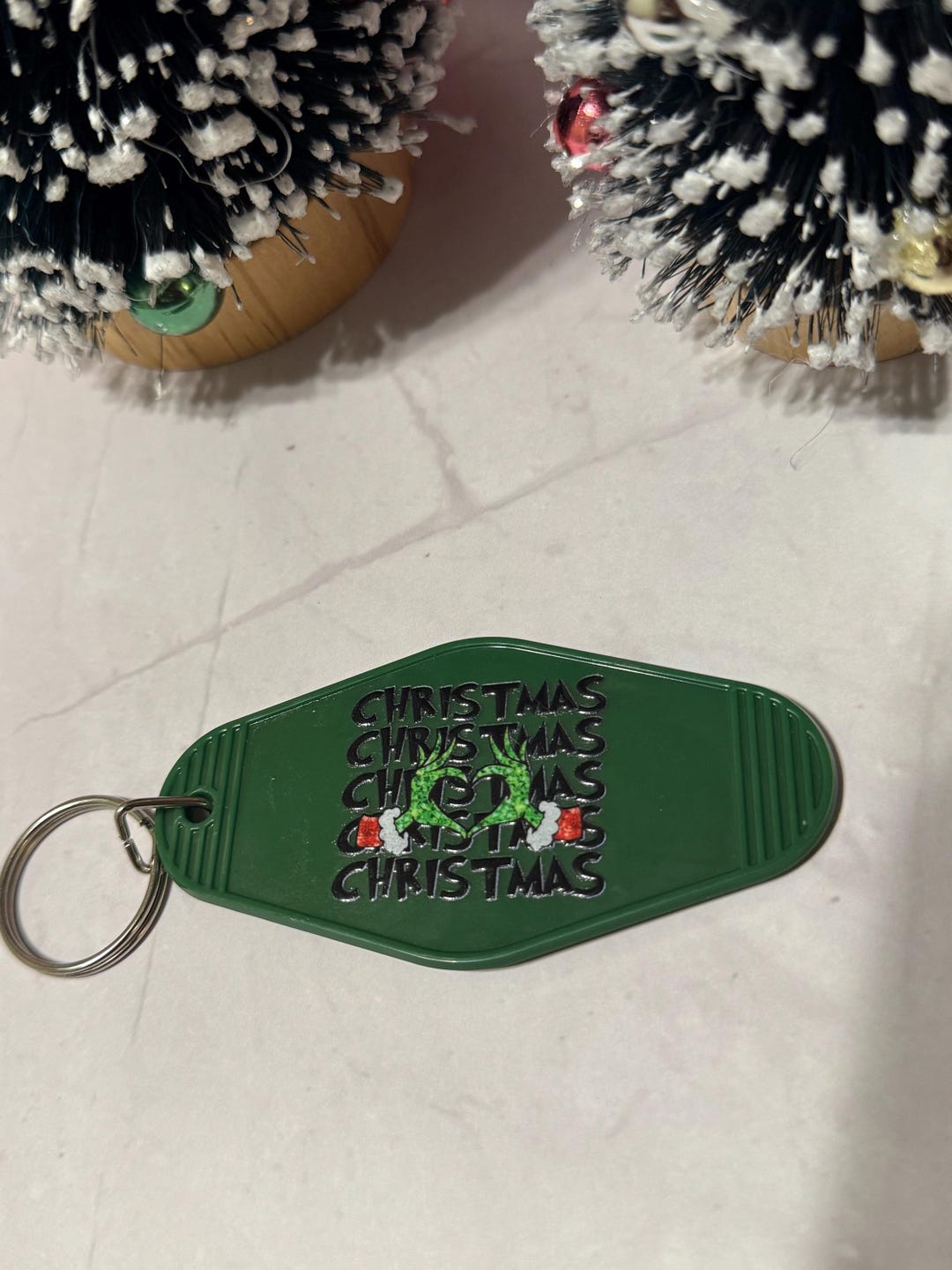 Grinchmas Motel Keychain - Fun Grinch Holiday Keychain for Christmas ...