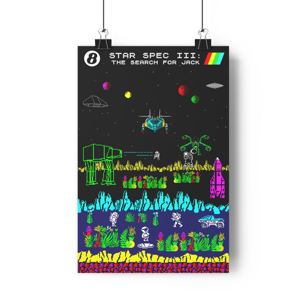 Star Spec III - ZX Spectrum Pixel Art Paper Poster - Etsy