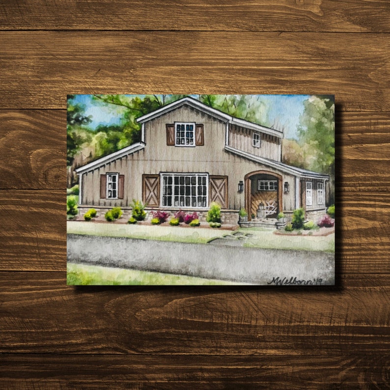 Custom Hand Painted House Portrait - Etsy