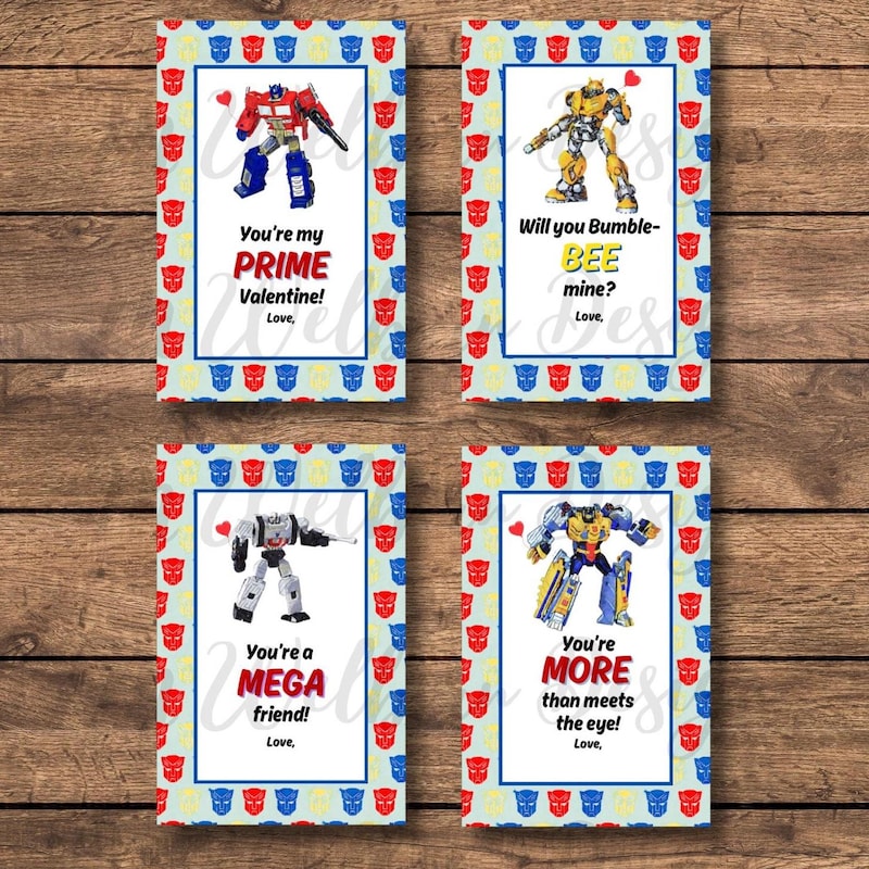 Transformers Valentine Cards - Etsy