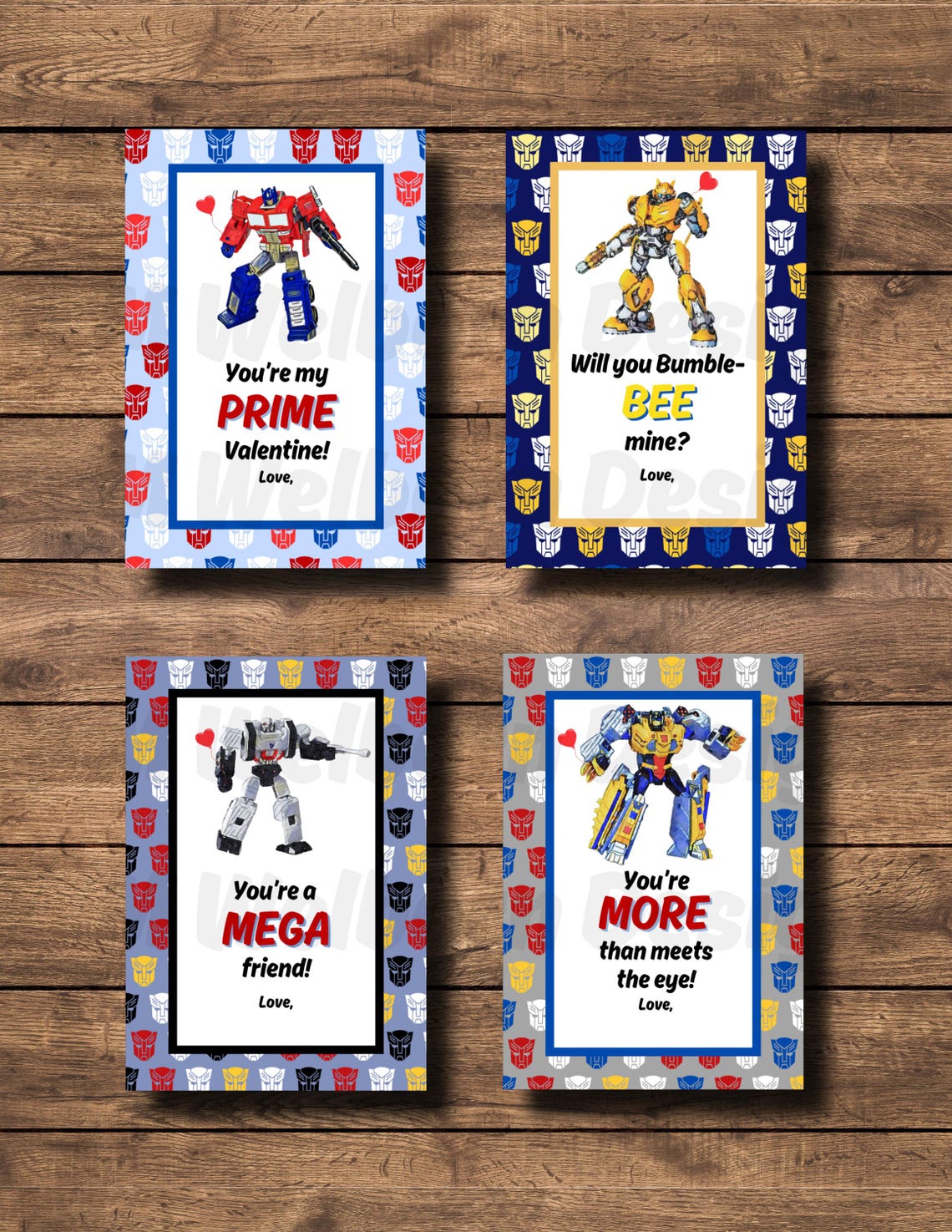 Printable Transformer Valentines - Etsy