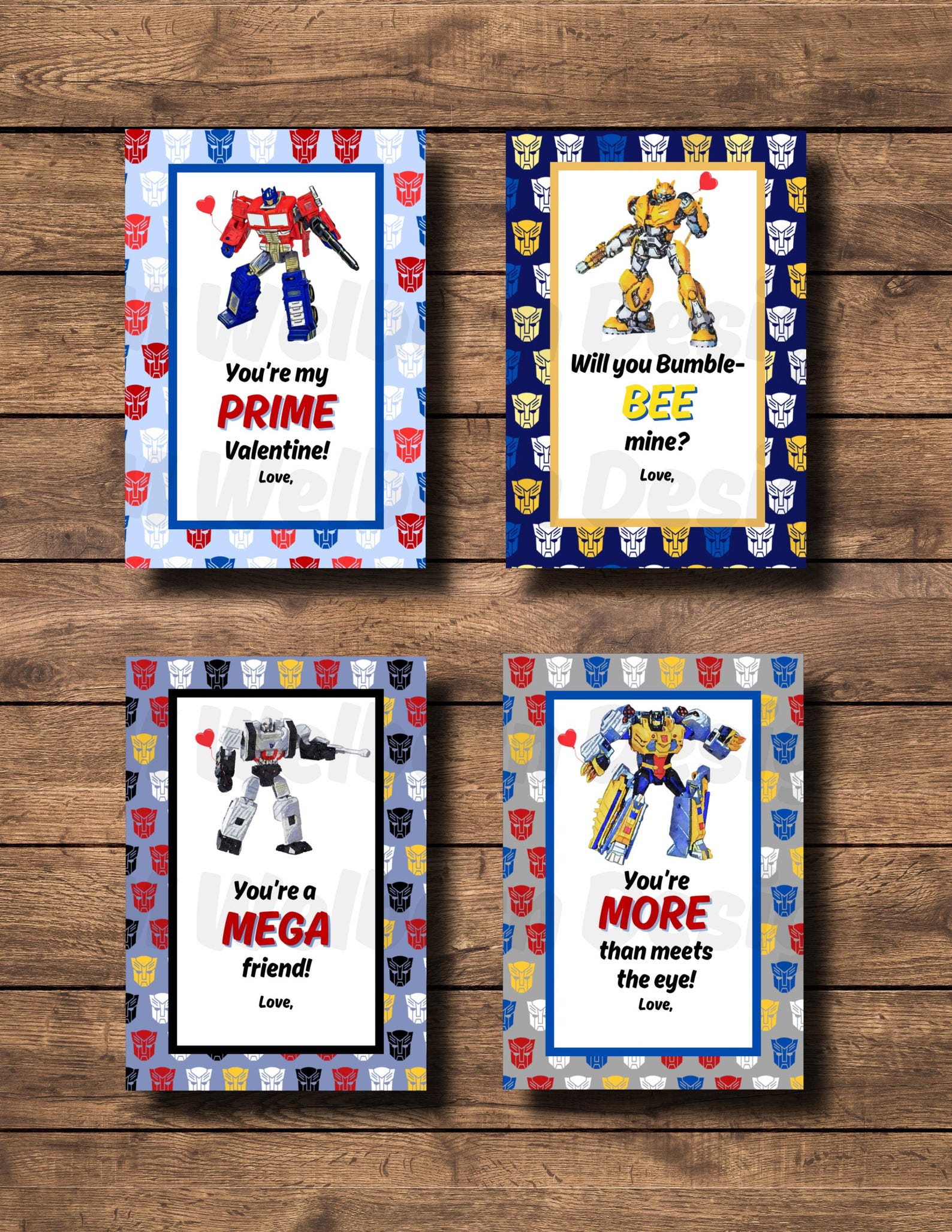 Printable Transformer Valentines - Etsy