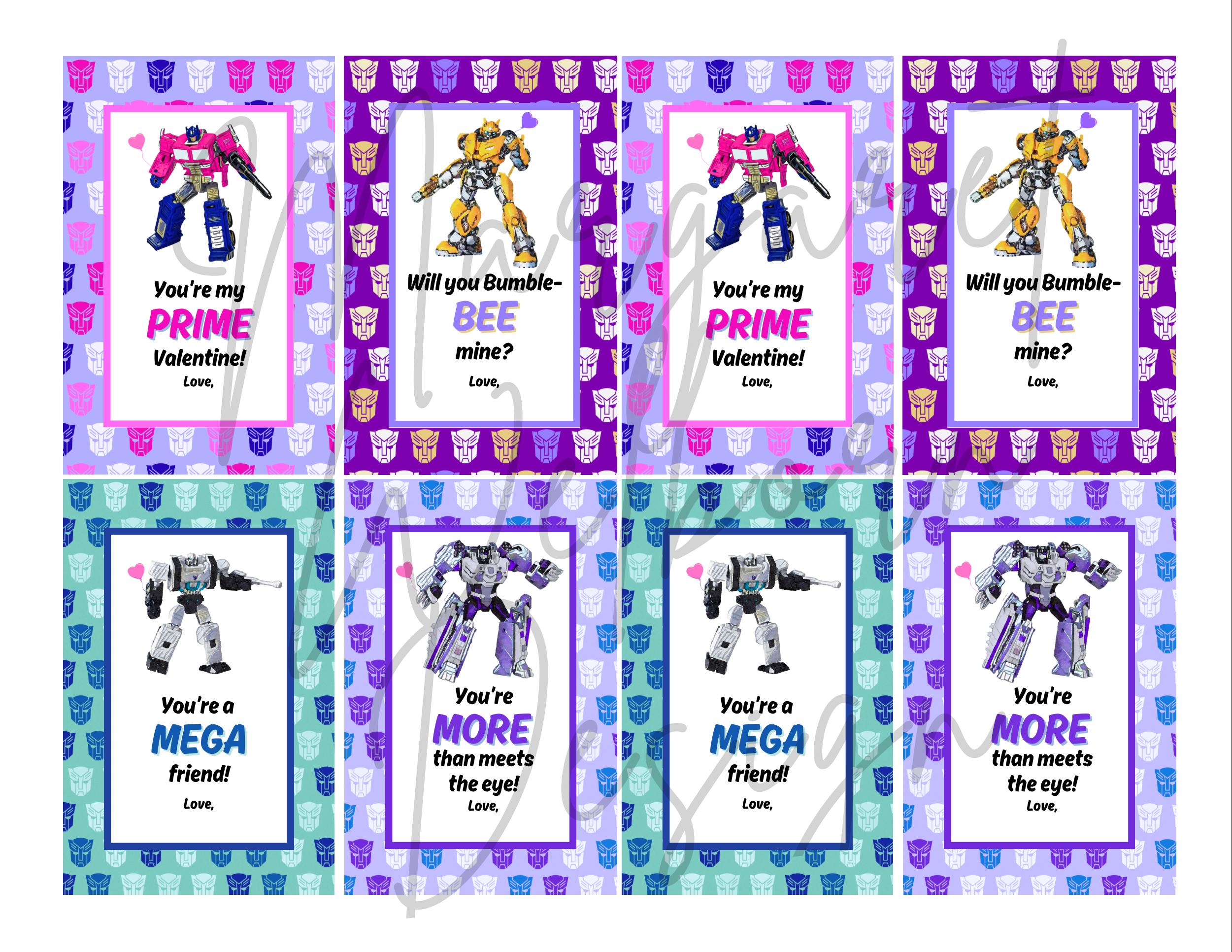 Printable Transformer Valentines - Etsy