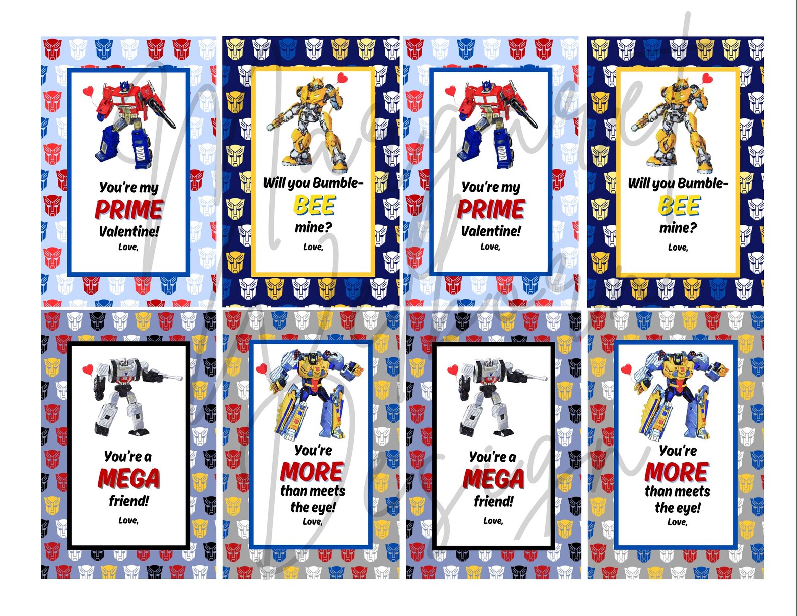 Printable Transformer Valentines - Etsy