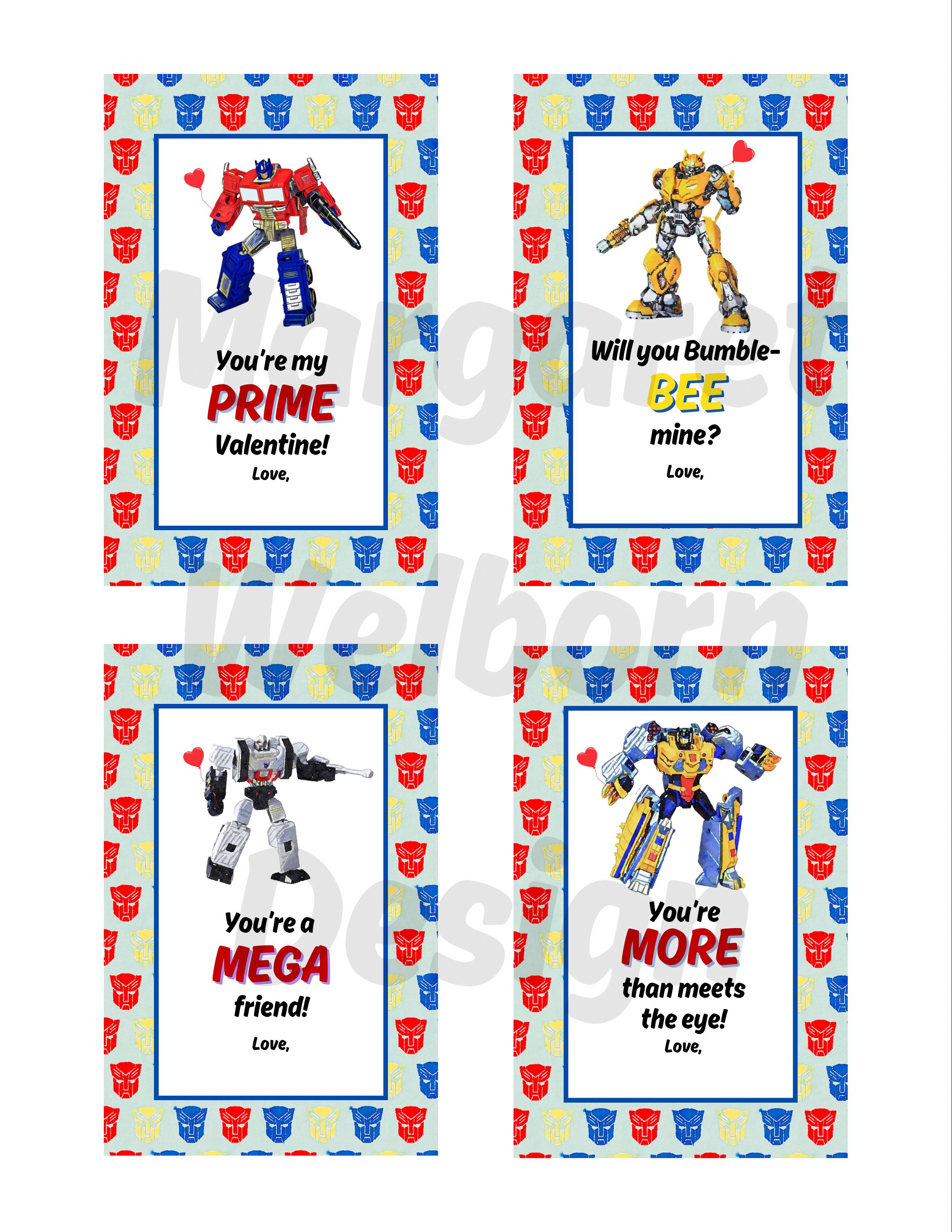 Printable Transformer Valentines - Etsy