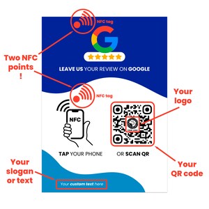 Google Review Sign | NFC & QR Code Custom Acrylic Stand - Etsy