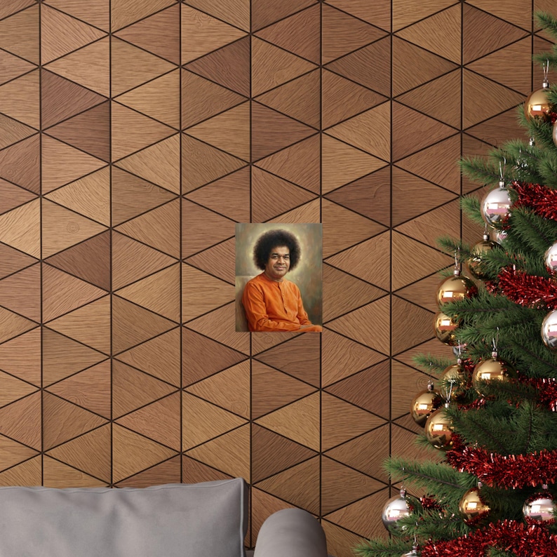 Sathya Sai Baba Poster Print/spiritual Wall Art/hindu Guru Portrait ...