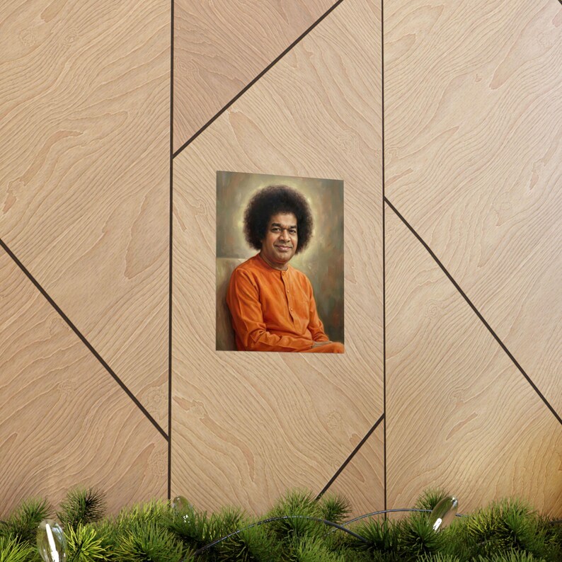 Sathya Sai Baba Poster Print/spiritual Wall Art/hindu Guru Portrait ...