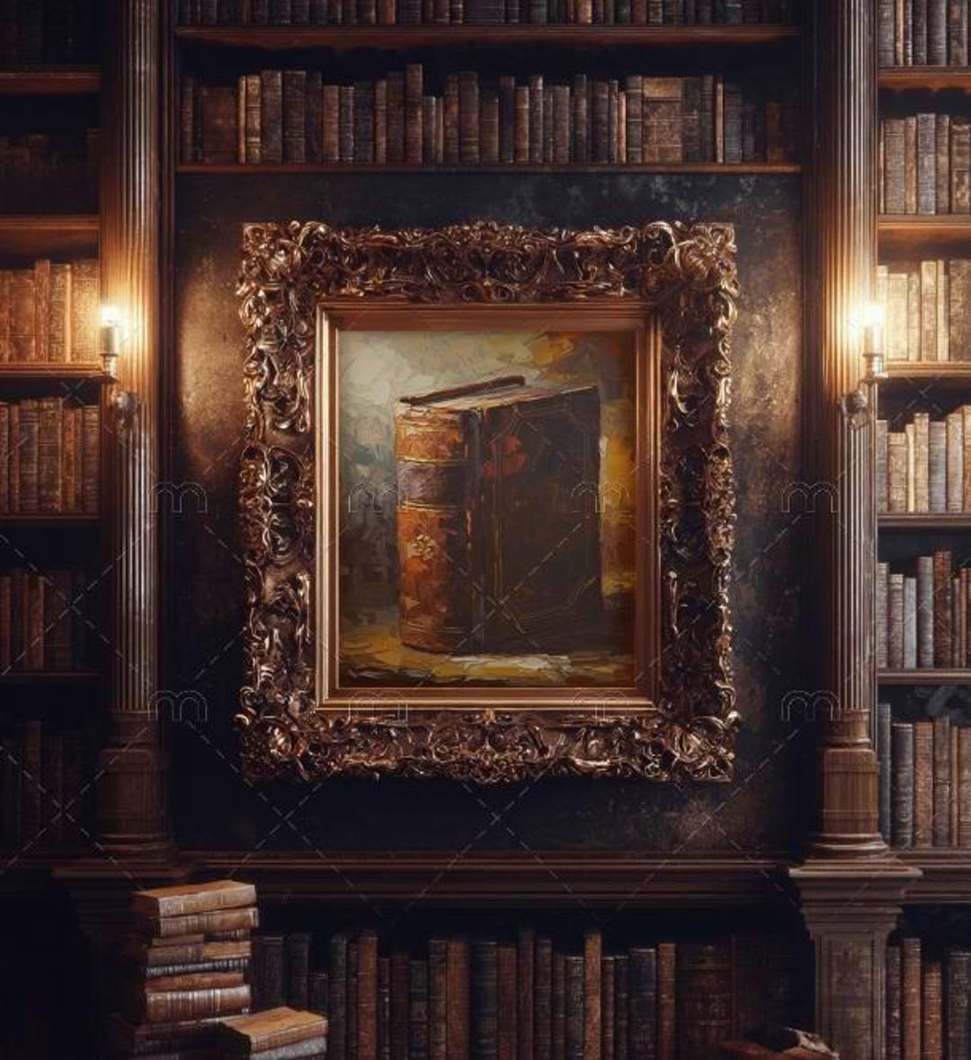 Vintage Bible Artwork • Old Book Wall Art • Rustic Oil Style Print - Etsy