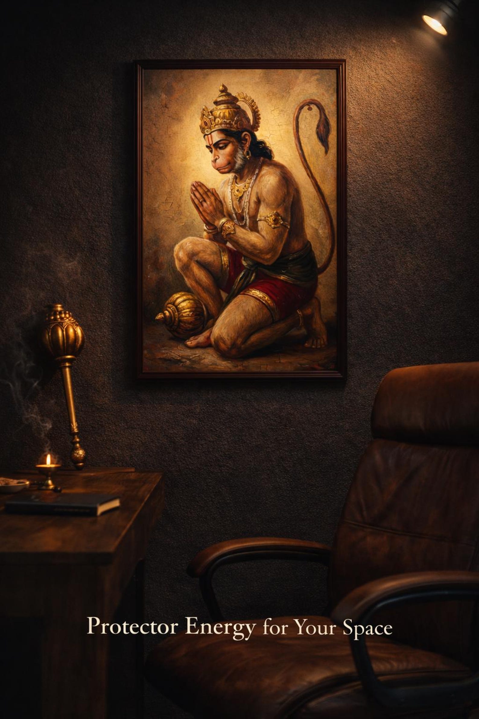 Hanuman Wall Art Print – Devotional Hindu Art – Vintage Sacred Painting ...