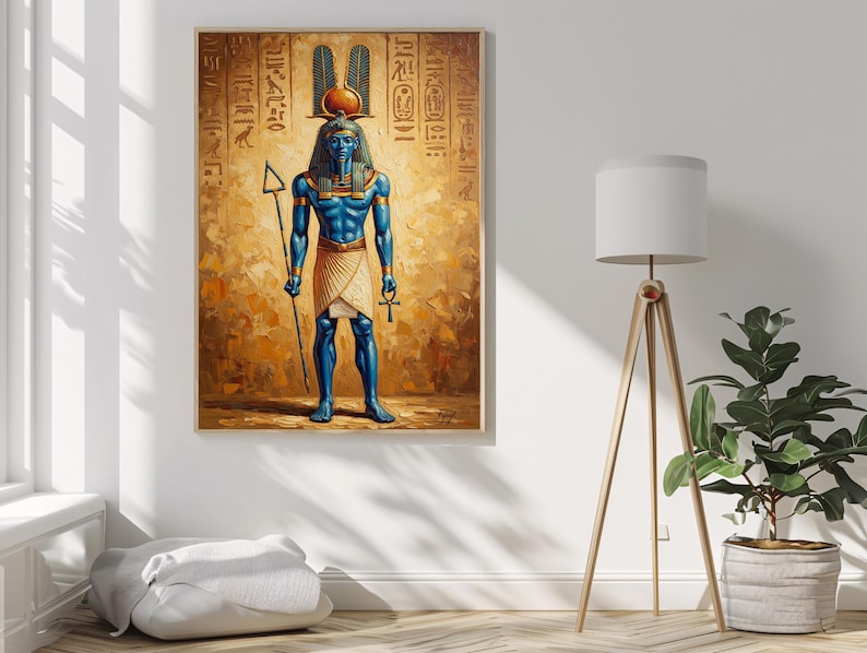 Amun Egyptian God Wall Art – Ancient Mythology Pharaoh Poster (digital ...