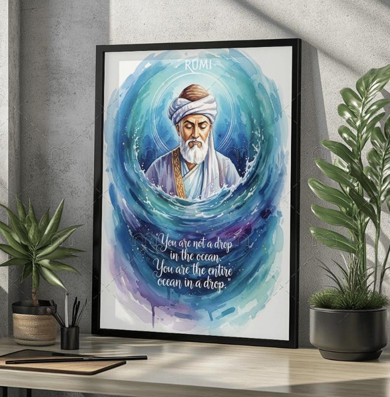 Rumi Art Print | Inspirational Quote Wall Art | Spiritual Digital ...