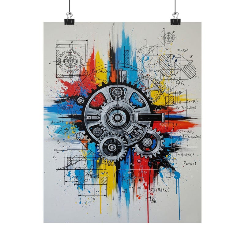 Mechanical Gears Poster - Etsy