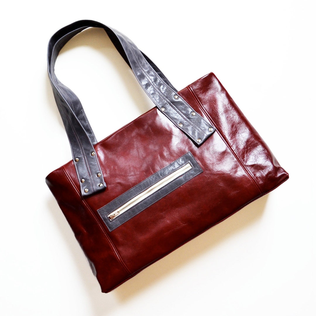 Leather Laptop Tote for Work or Everyday the Grayson Bag in - Etsy