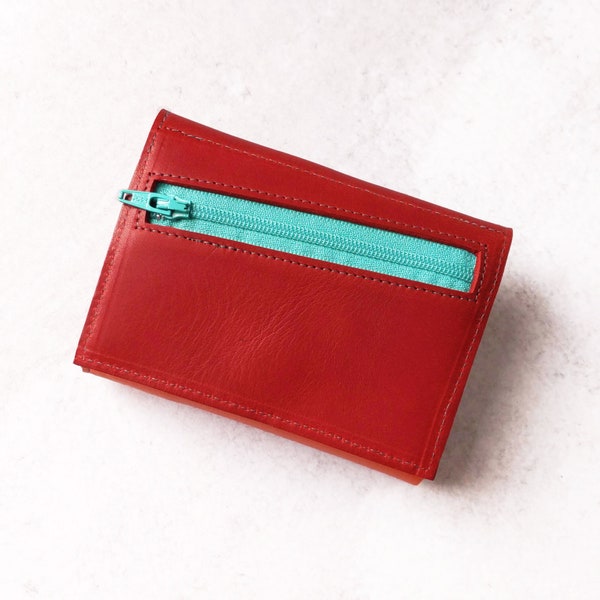 Red Leather Wallet - Etsy
