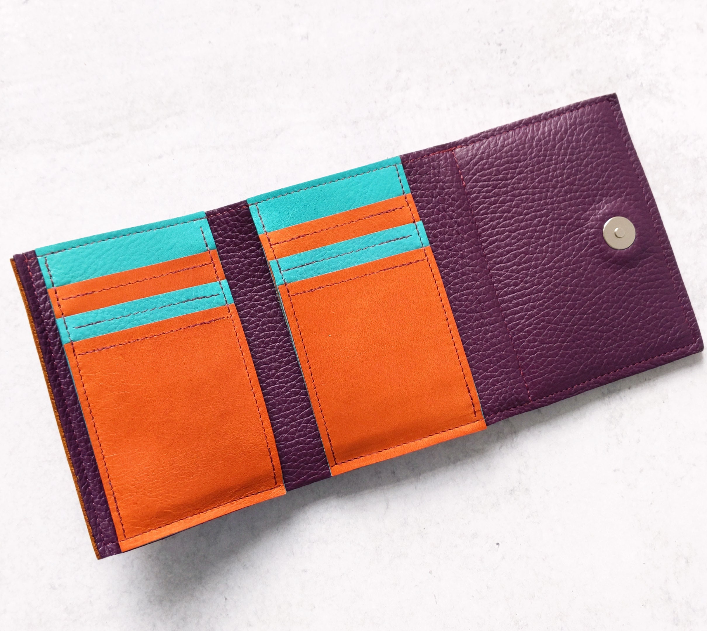 Womens Small Yellow Leather Wallet Minimalist Trifold Cute - Etsy UK