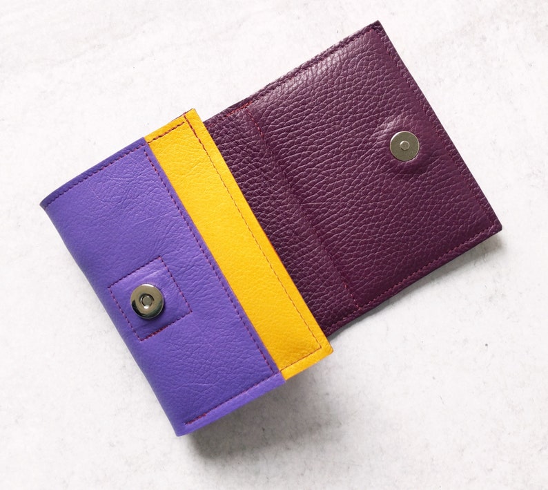 Womens Small Yellow Leather Wallet Minimalist Trifold Cute - Etsy UK