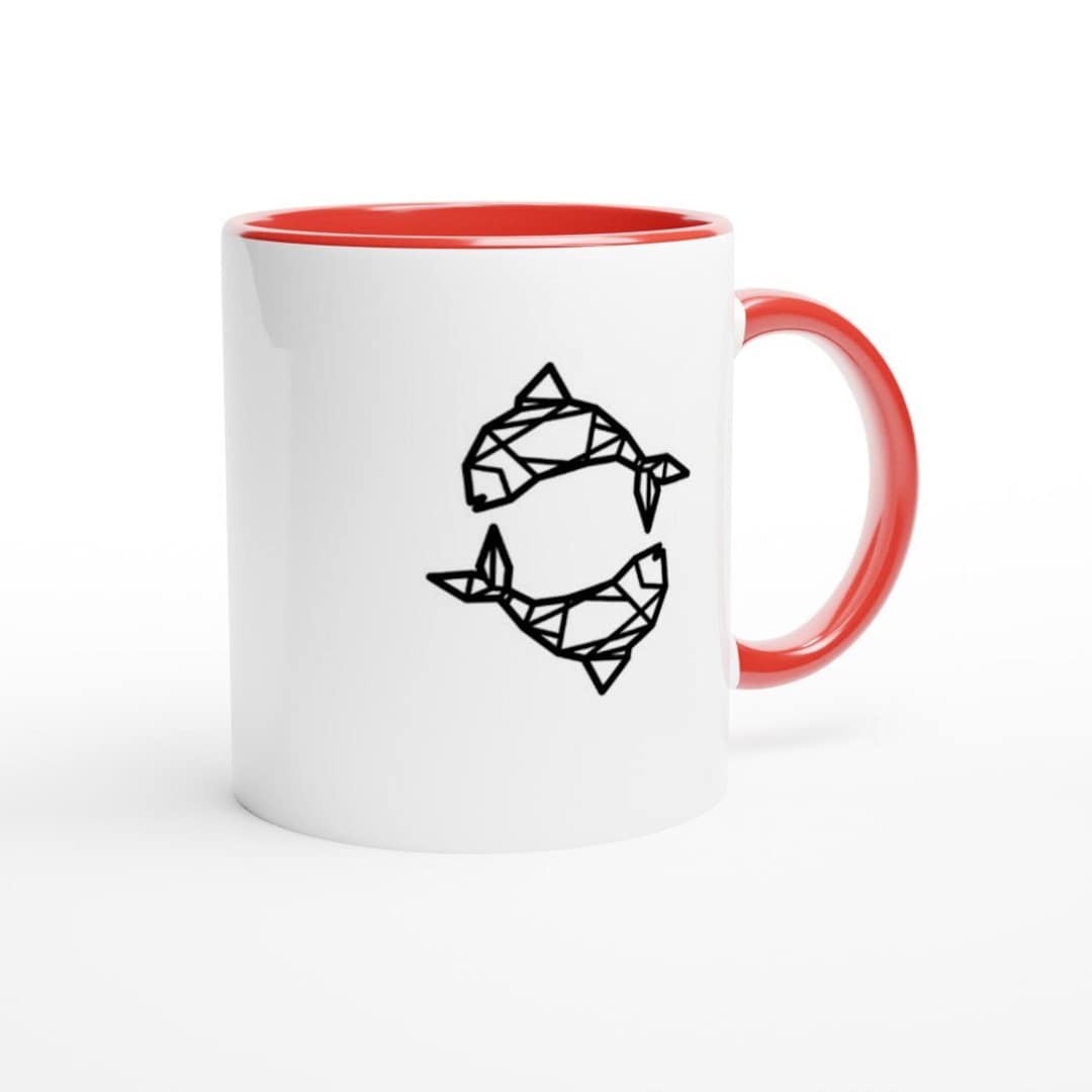 Geometric Koi Fish Mug Modern Fish Art Unique Japanese Design Stylish ...
