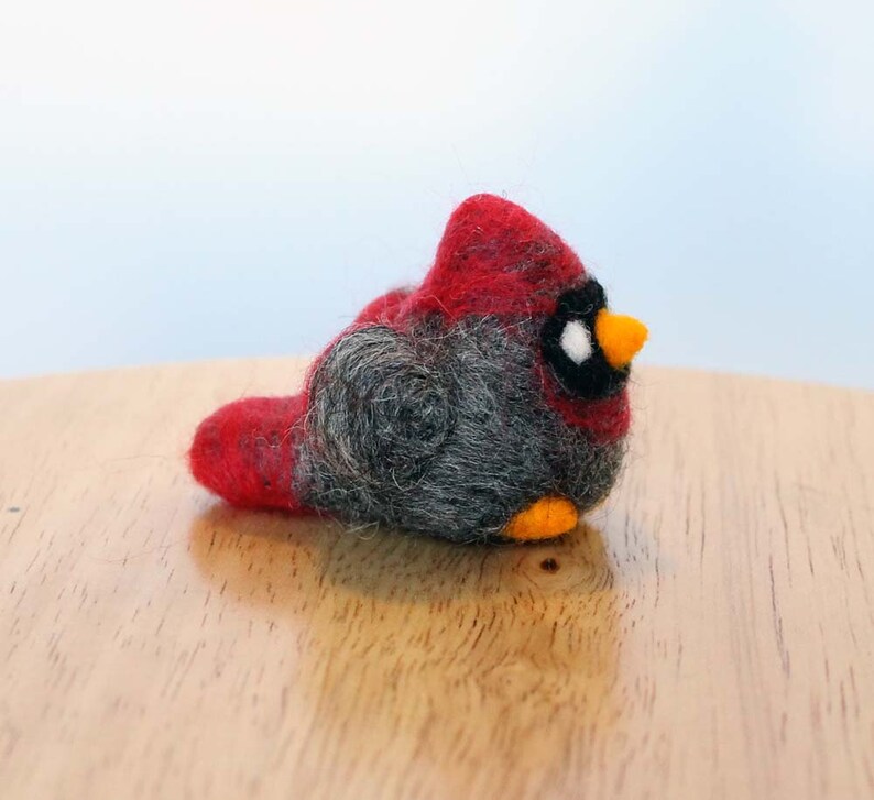 Needle Felted Female Cardinal Bird Soft Sculpture - Made to Order ...