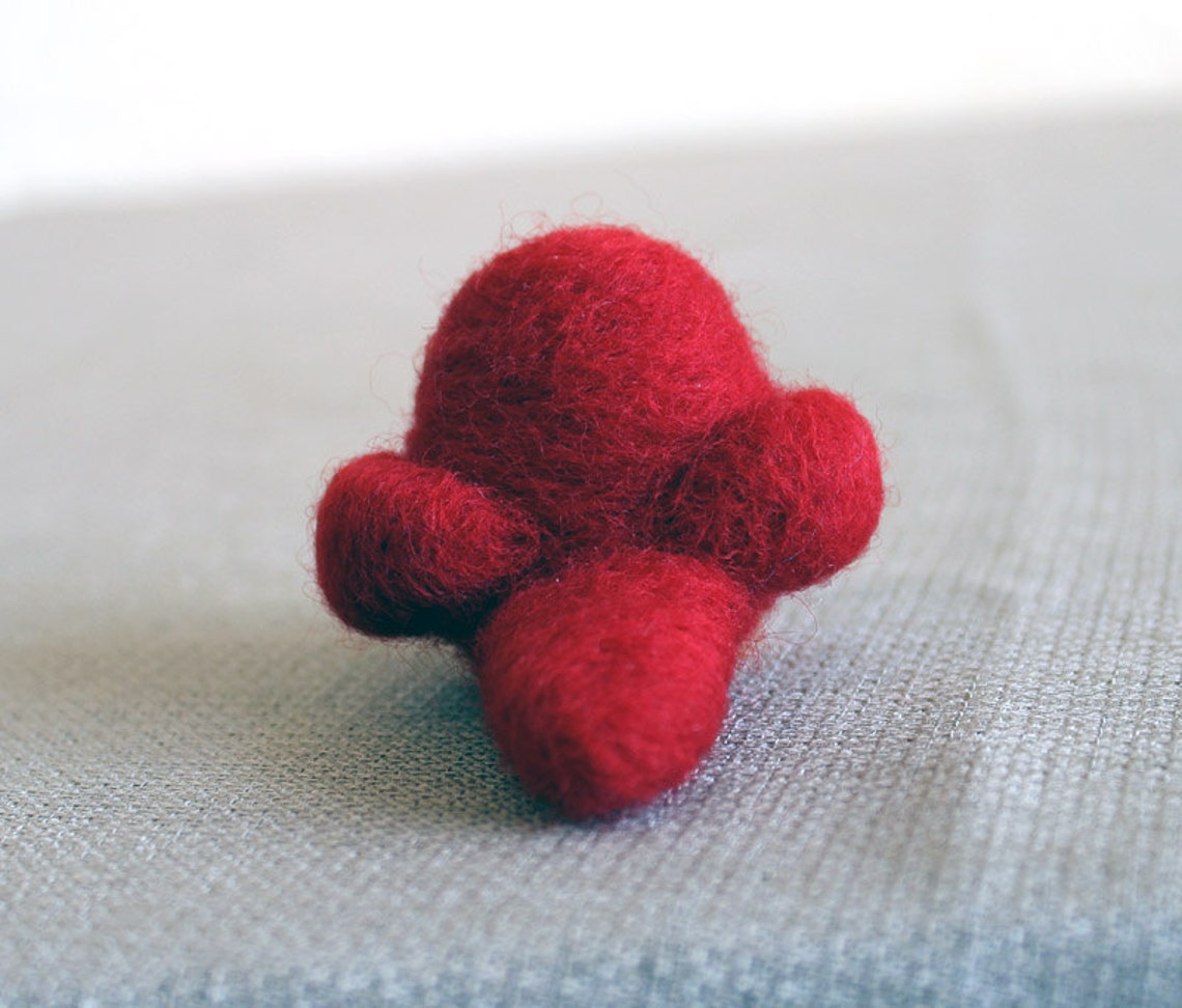 Needle Felted Red Bird Soft Sculpture Figure - Made to Order - Woodland ...