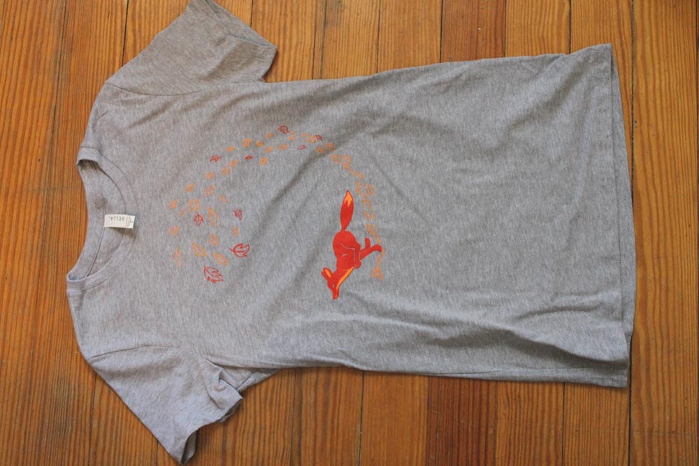 Clearance - Small Womens Graphic Fox Fitted T Shirt - Light Gray ...