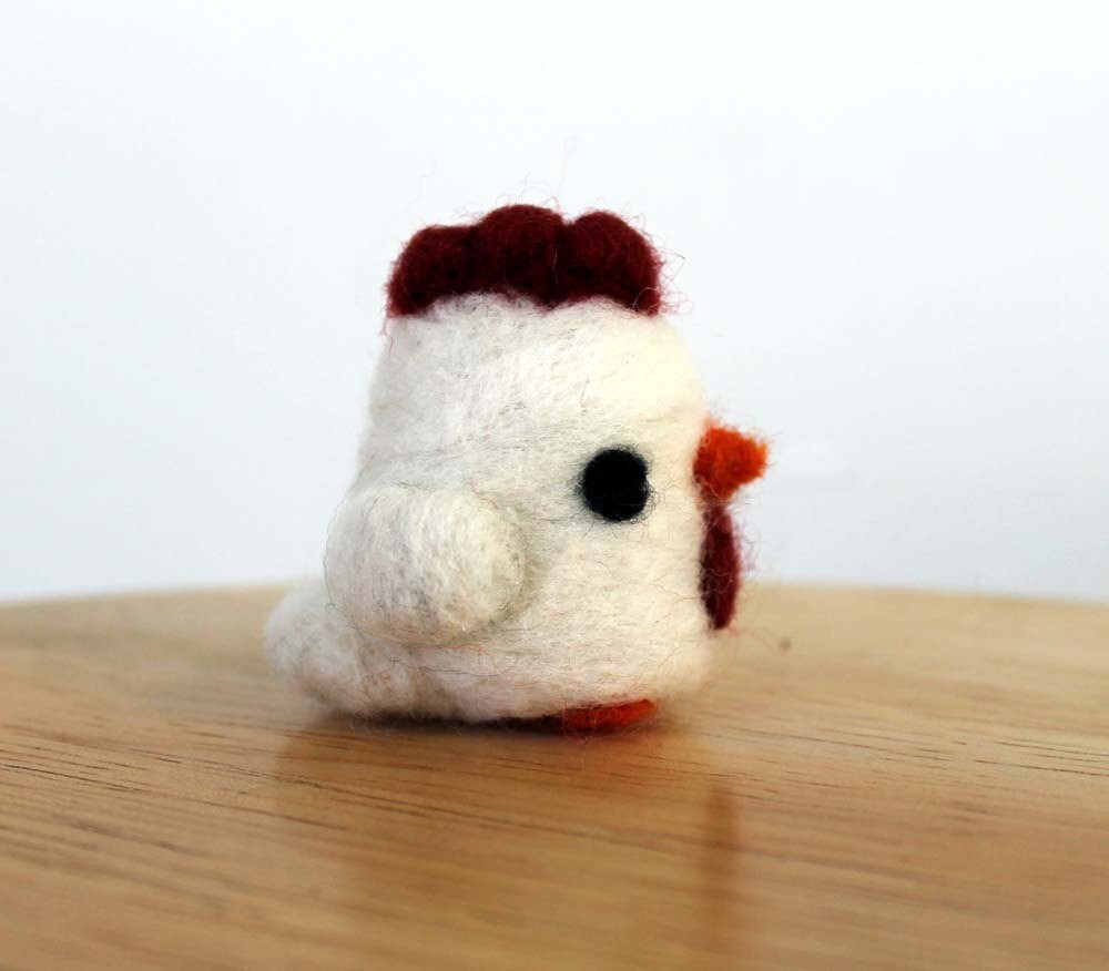 Needle Felted Chicken Hen Figurine Made to Order Cute Felt | Etsy