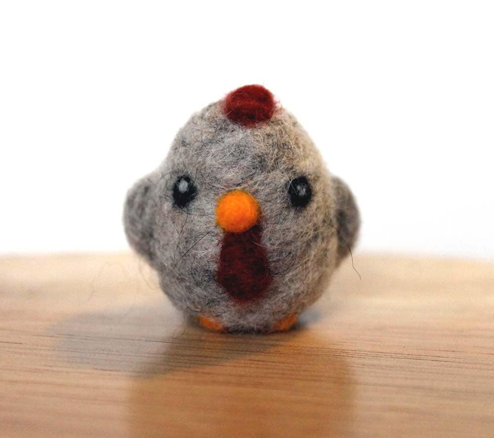 Needle Felted Gray Chicken Hen Bird Figurine Made to Order | Etsy