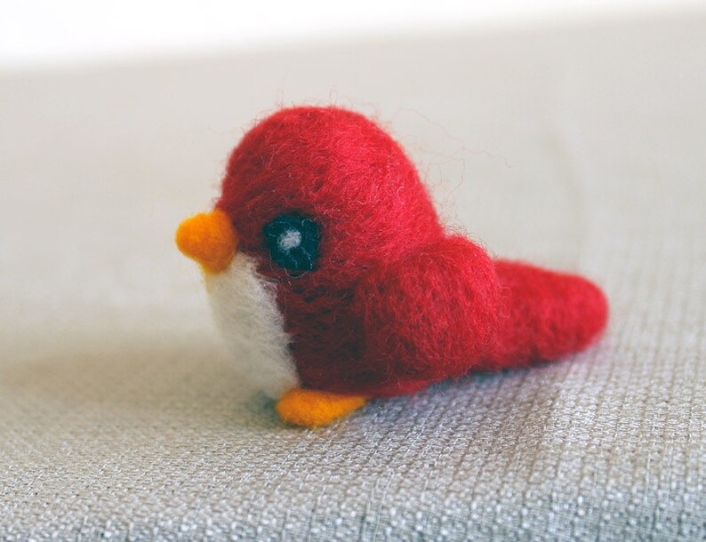 Needle Felted Red Bird Soft Sculpture Figure Made to Order - Etsy
