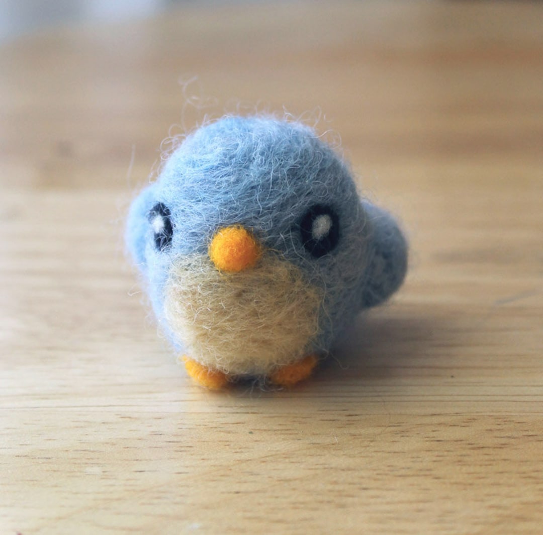 Needle Felted Blue Bird Soft Sculpture Figurine by Karen Watkins - Made ...