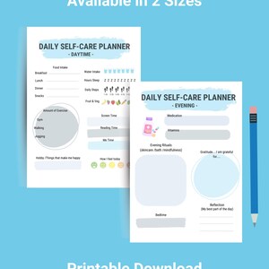 Daily Self Care Planner Printable Instant Download Wellness Tracker ...