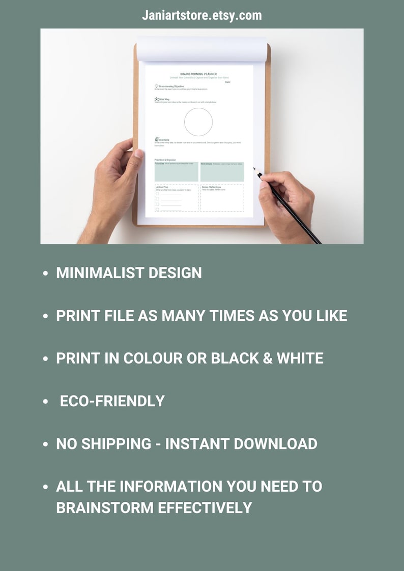 Printable Brainstorming Planner: Mind Map & Idea Organizer (a4/letter ...