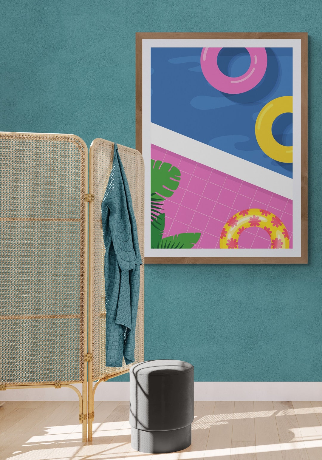 Swimming Pool Holiday Vibe Wall Art | Printable Relaxation Poster for ...
