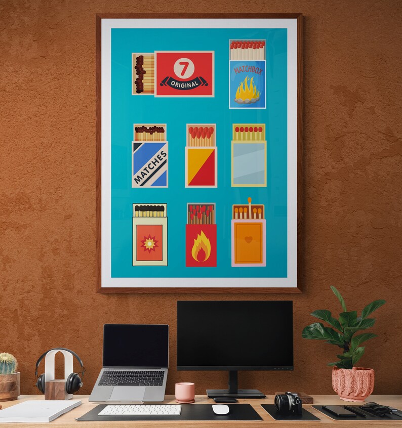 Colorful Wooden Matches Poster Printable Digital Download for Candle ...