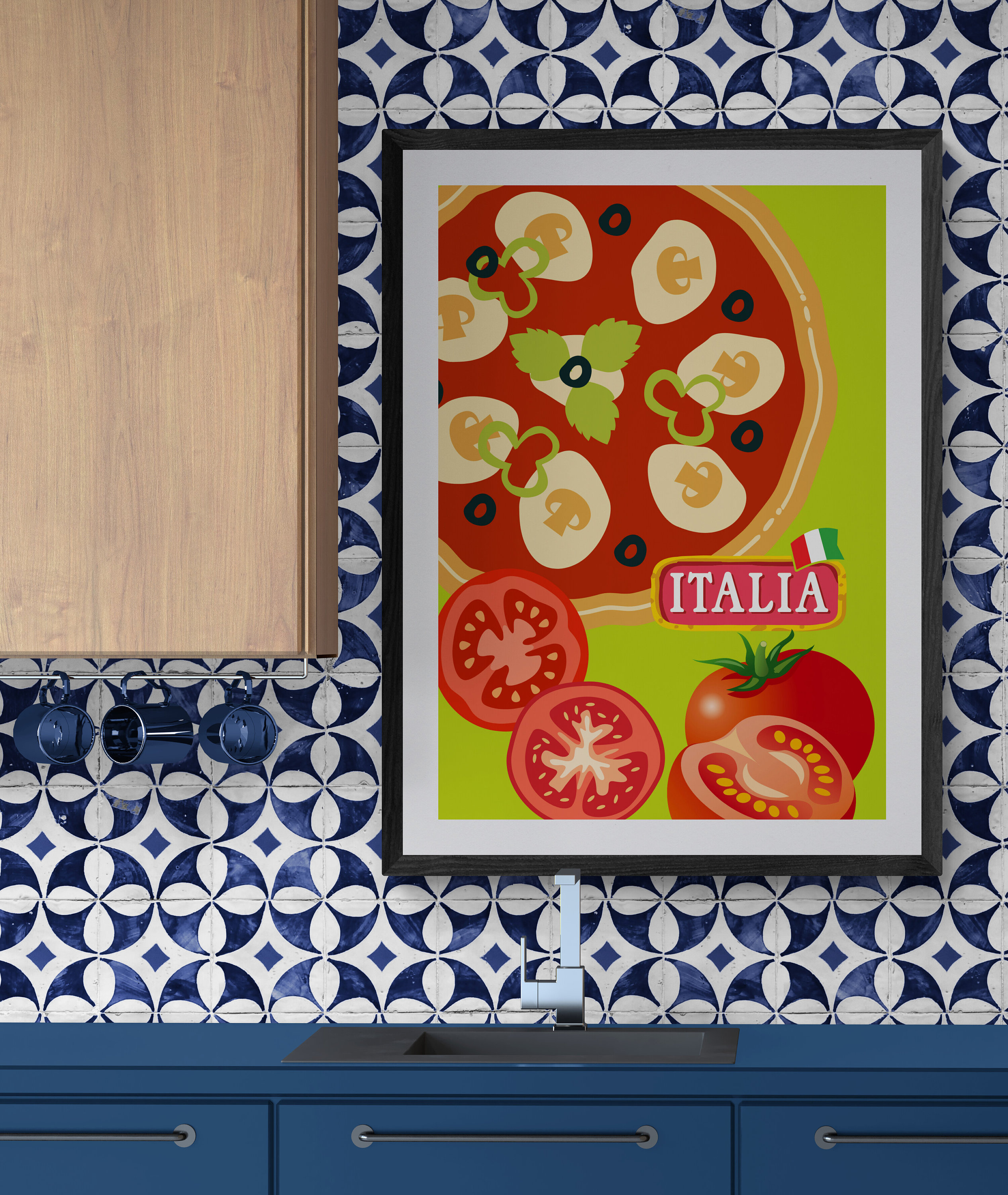 Pizza Poster | Cheese Pizza | Pizza Food Print | Italian Food | Digital ...