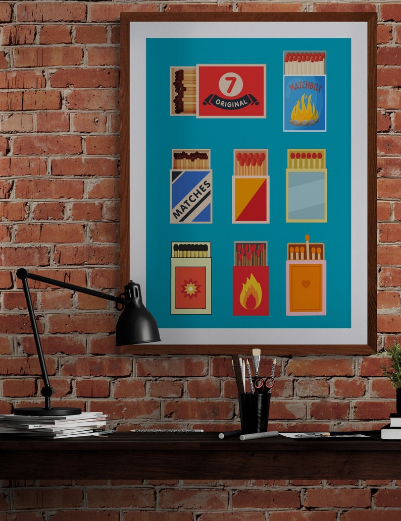 Colorful Wooden Matches Poster Printable Digital Download for Candle ...