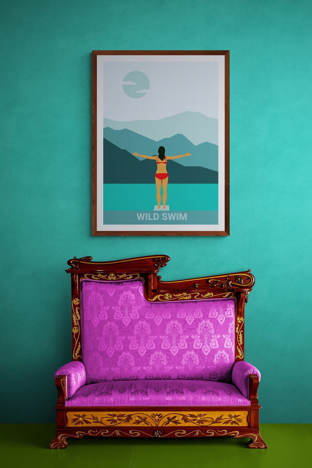 Wild Swim Poster | Open Water Swim | Digital Wall Art | Wild Swimming ...