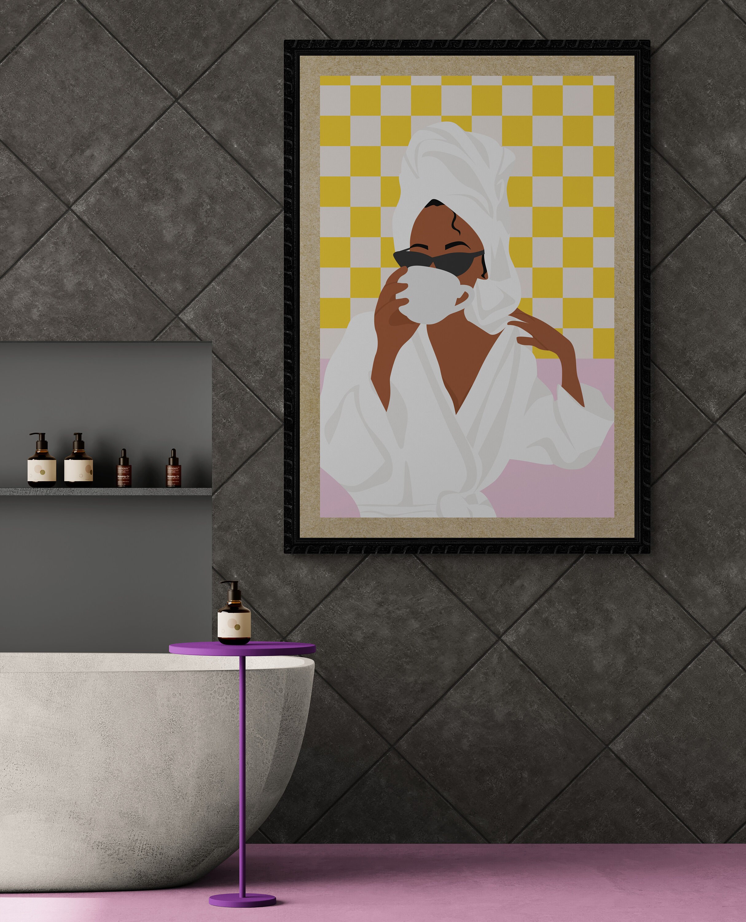 Bathroom Wall Art Dressing Room Poster Black Woman Poster Boho Home ...