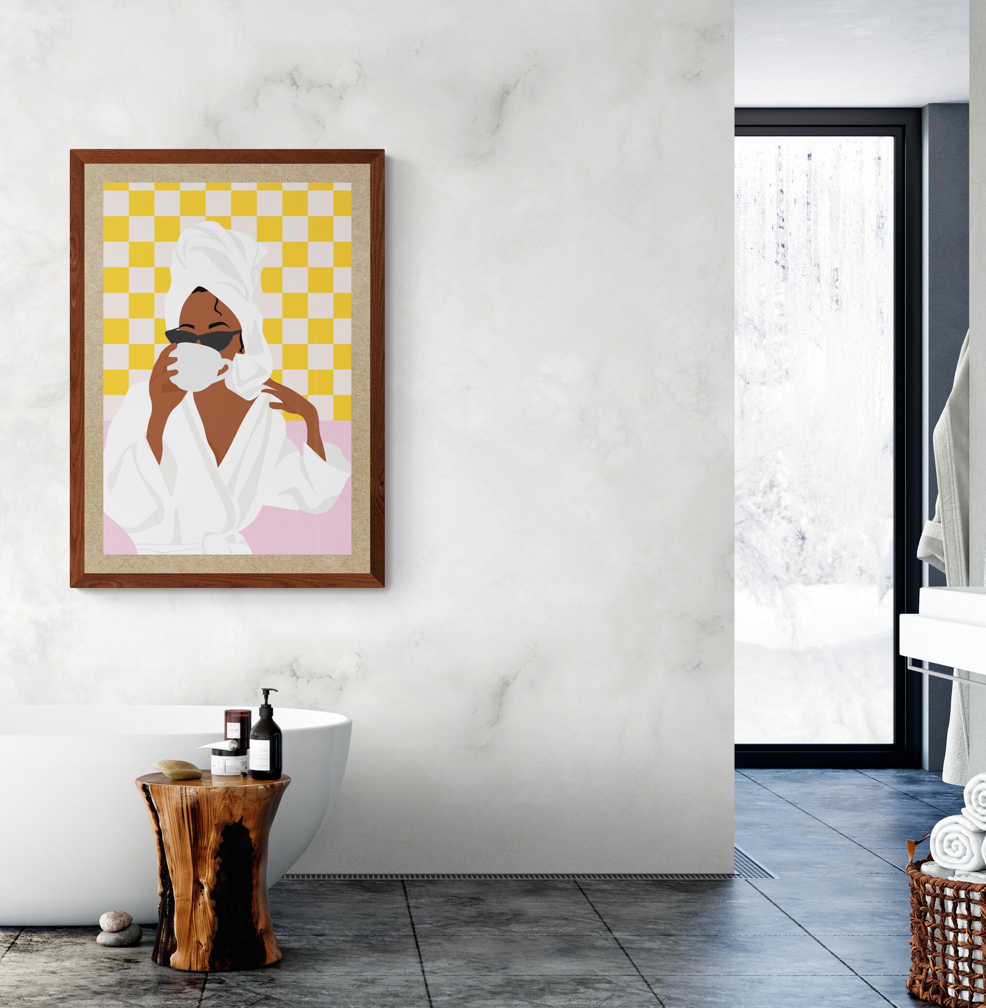 Bathroom Wall Art Dressing Room Poster Black Woman Poster Boho Home ...