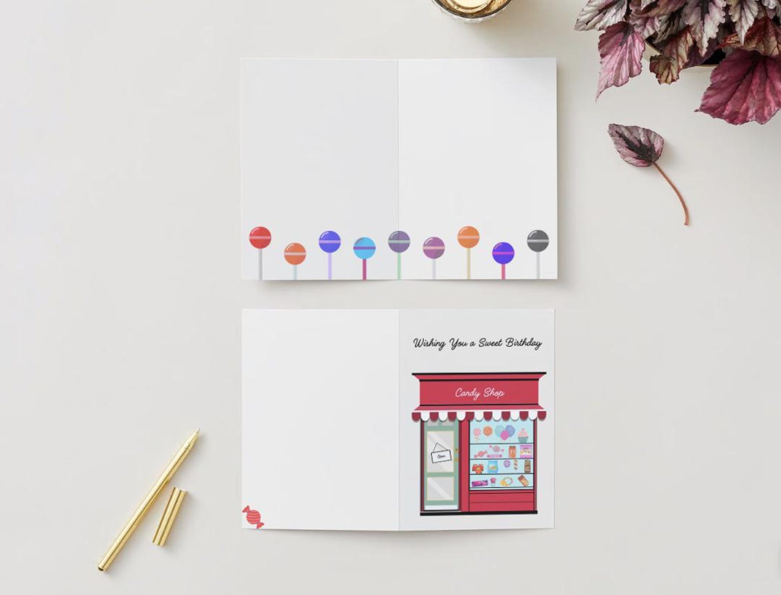 Candy Shop Birthday Card, Printable Birthday Card, Digital Card, Candy ...