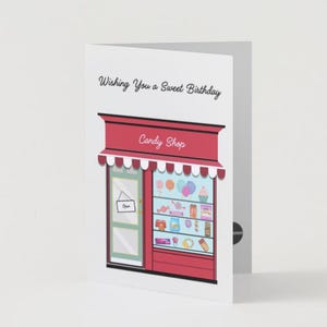 Candy Shop Birthday Card, Printable Birthday Card, Digital Card, Candy ...