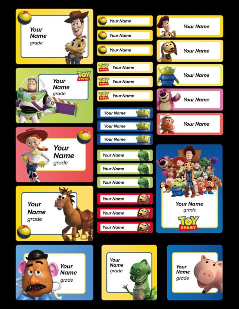 Toy Story Personalized Name Labels for Kids - Stickers UV Dtf & Dtf for ...