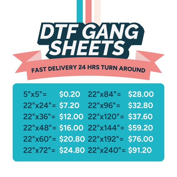 Dtf Gang Sheet Printing - Etsy