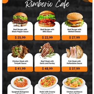 Modern and Professional Restaurant Menu Prices - Etsy