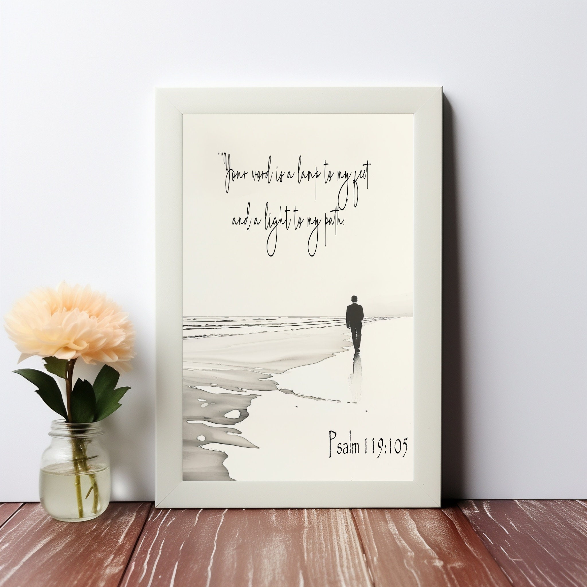 Inspirational Wall Art Printable Psalm 119 105 Digital Download Modern ...