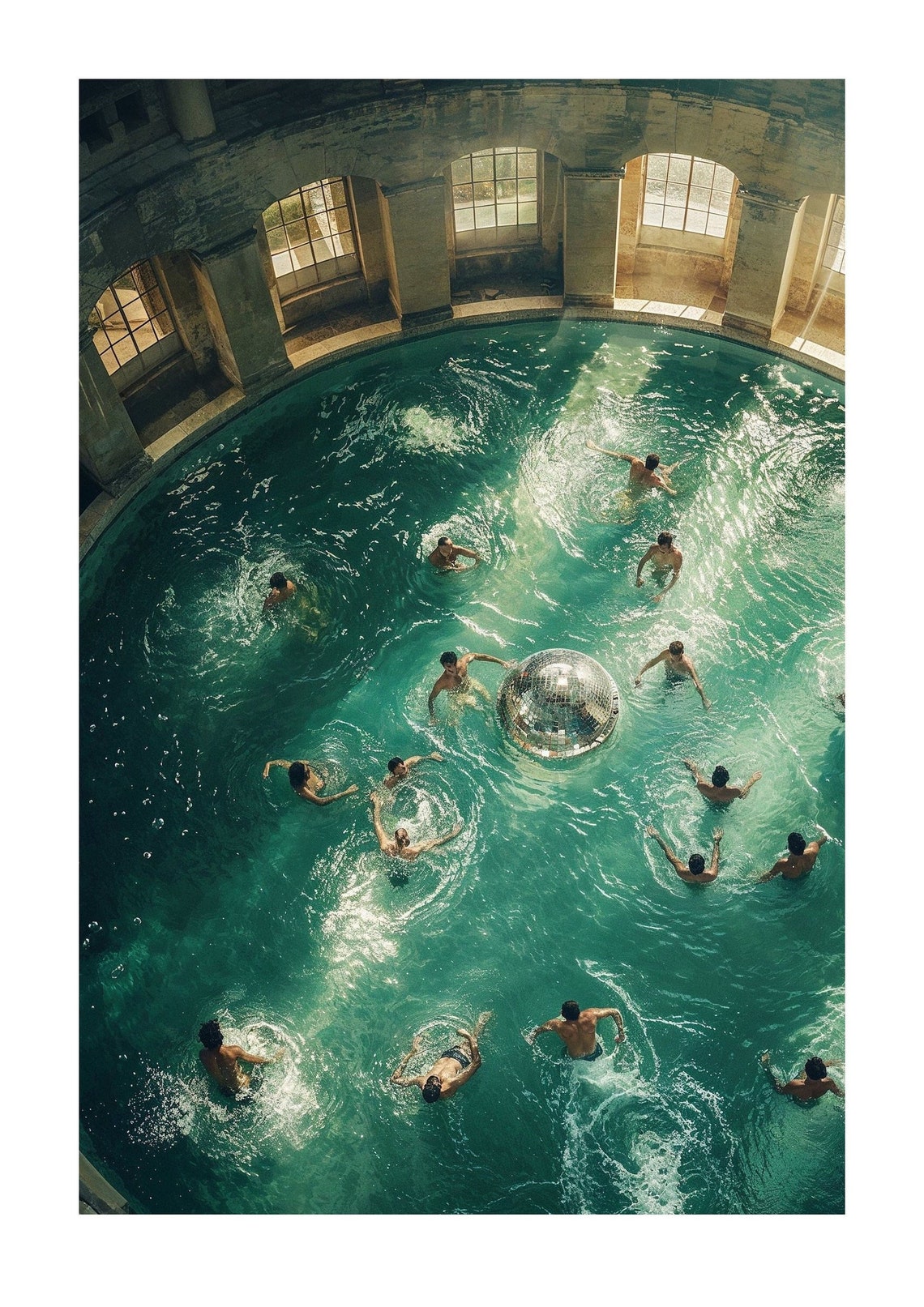 Vintage Bathhouse Swim Fine Art Print of Historic Indoor Pool Scene - Etsy