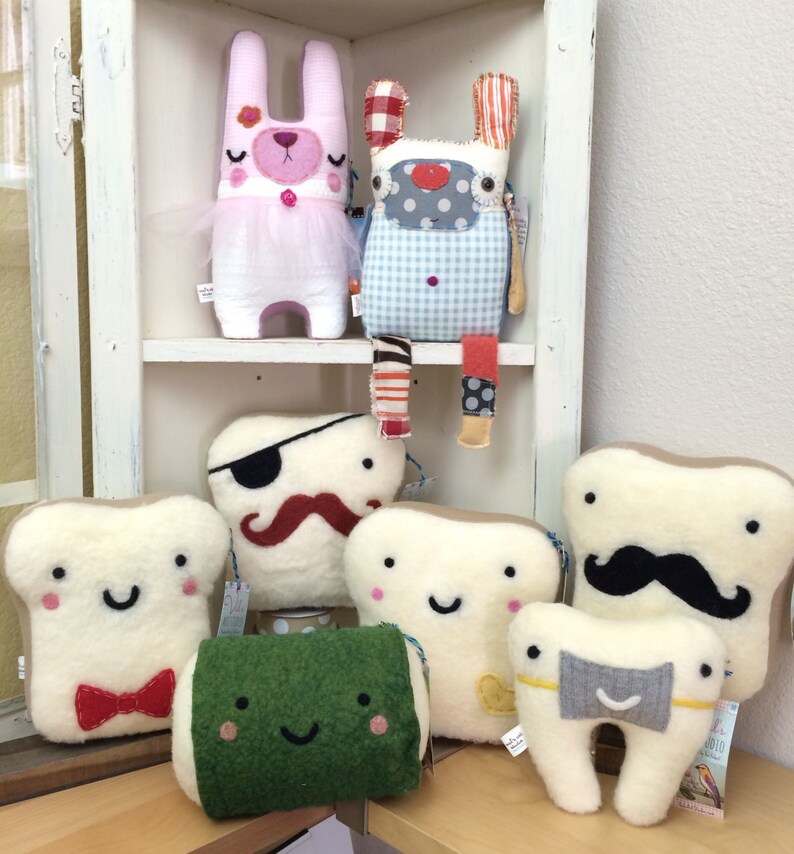 Mr. Teethy - Stuffed Plush Needle Felted Tooth Fairy Pillow and Friend ...